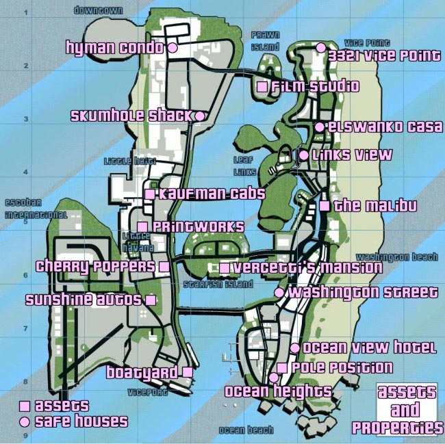 Карта недвижимости гта вайс